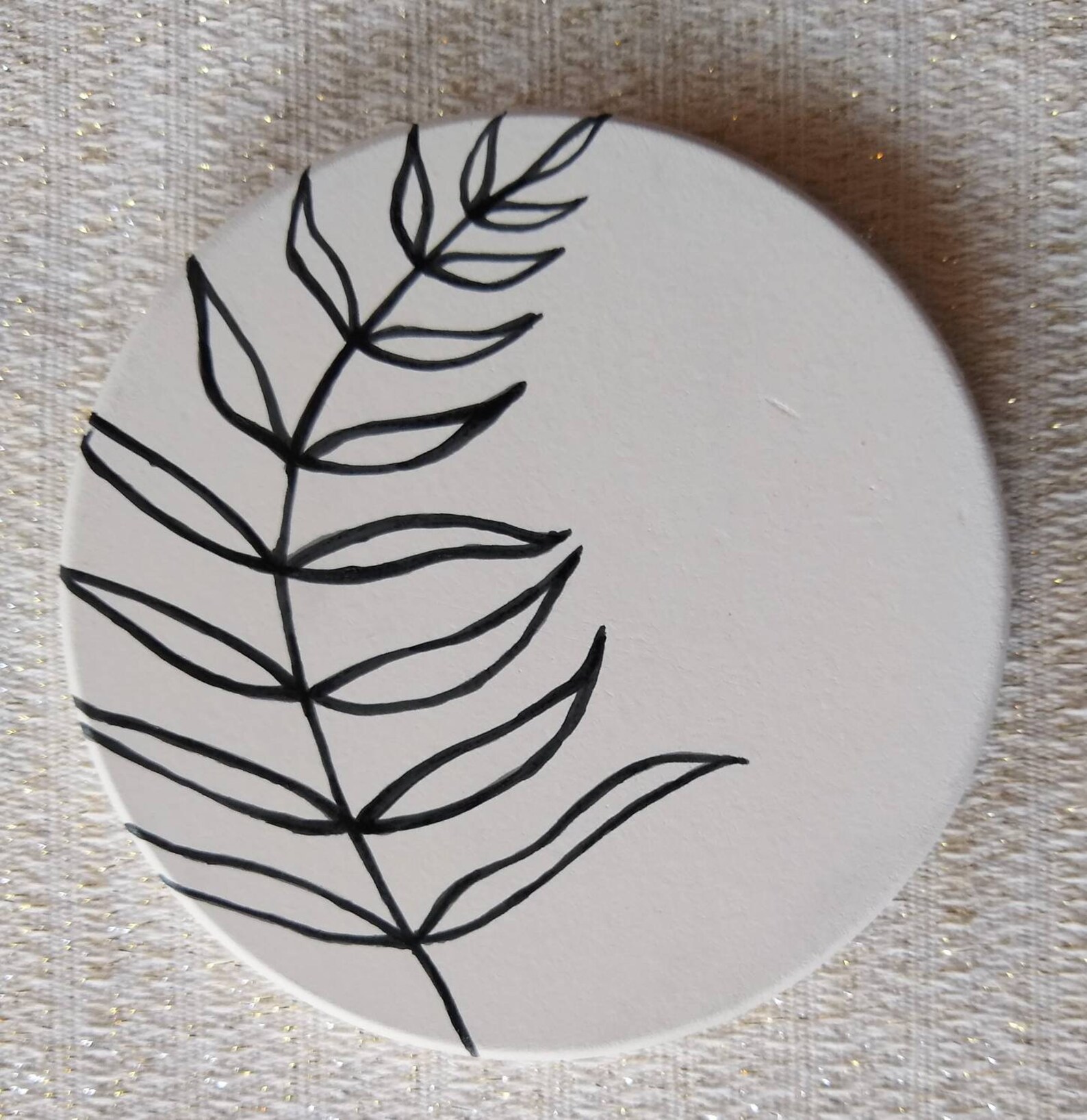 Black and White Botanical Coasters Set of Two Drink Coasters | Etsy