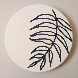 Black and White Botanical Coasters Set of Two Drink Coasters Modern ...