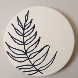 Black and White Botanical Coasters Set of Two Drink Coasters Modern ...