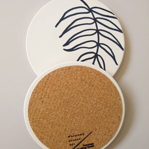Black and White Botanical Coasters Set of Two Drink Coasters Modern ...