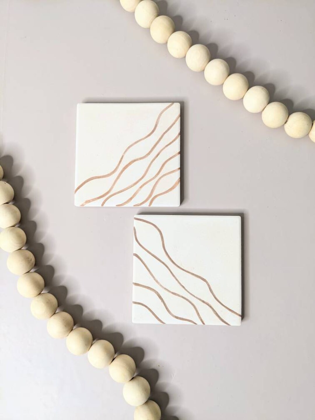 Neutral Line Coasters Minimalist Drink Coasters Neutral Home Decor ...