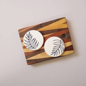 Black and White Botanical Coasters Set of Two Drink Coasters Modern ...