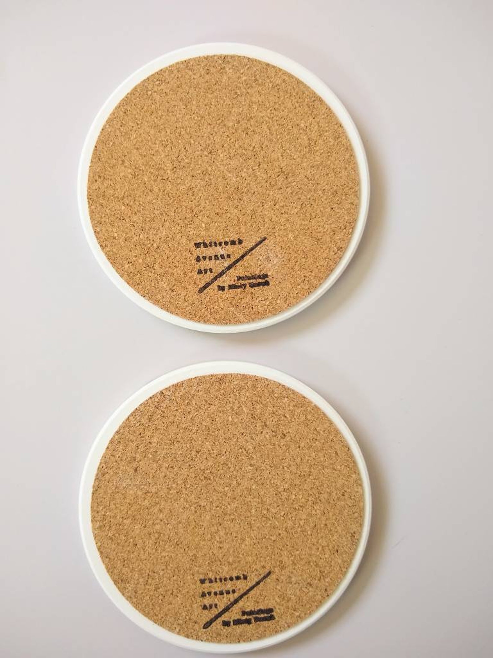 Black and White Botanical Coasters Set of Two Drink Coasters | Etsy