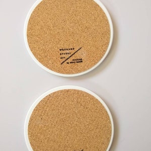 Black and White Botanical Coasters Set of Two Drink Coasters Modern ...