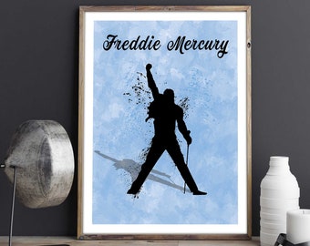 Freddie Mercury Queen Wall Art Poster Print Splatter - Etsy