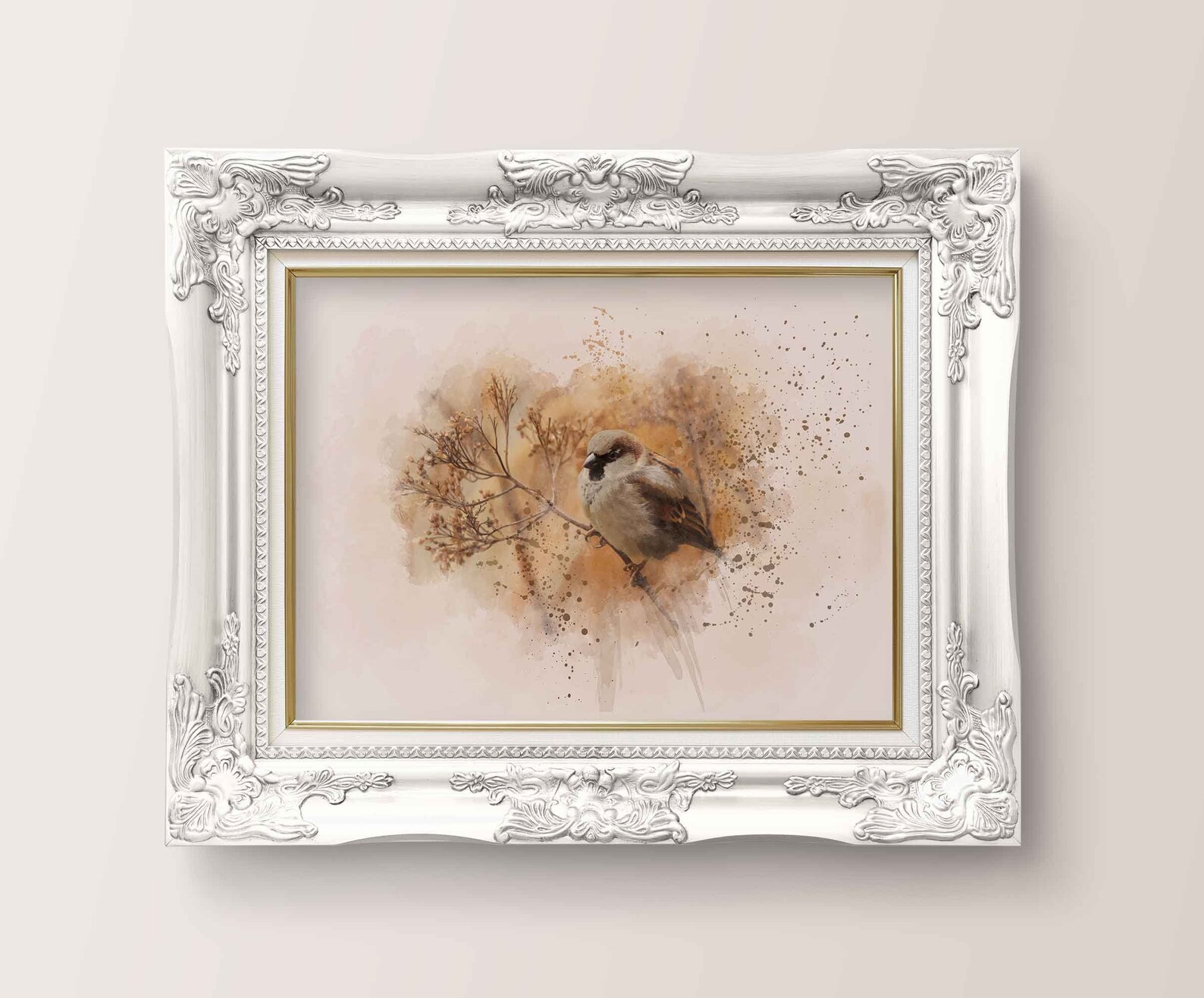 Watercolor Bird Print, Digital Prints, Watercolor Print, Brown, Nursery ...