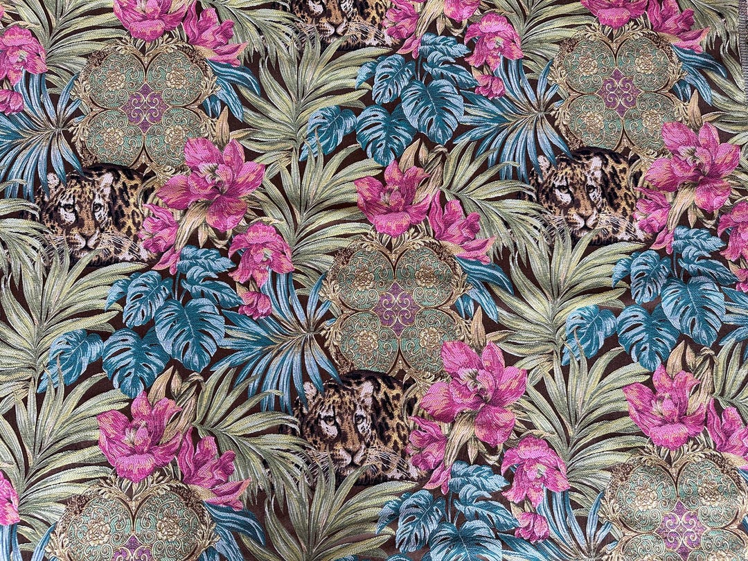 Tiger Jungle Upholstery Fabric: Soft Touch Turkish Pattern - Etsy