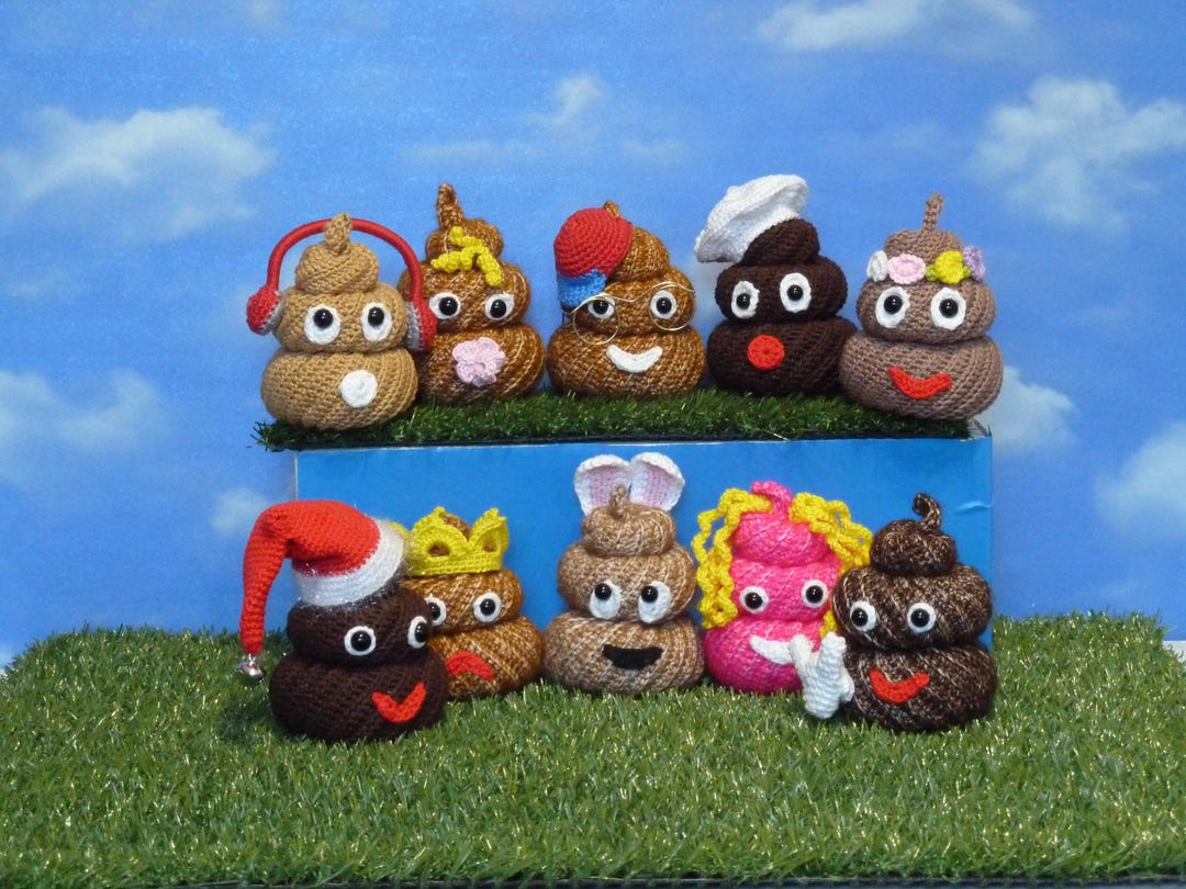 Funny Poop Crochet Pattern PDF, 10 Tipes - Trendy Design for Gifts and ...