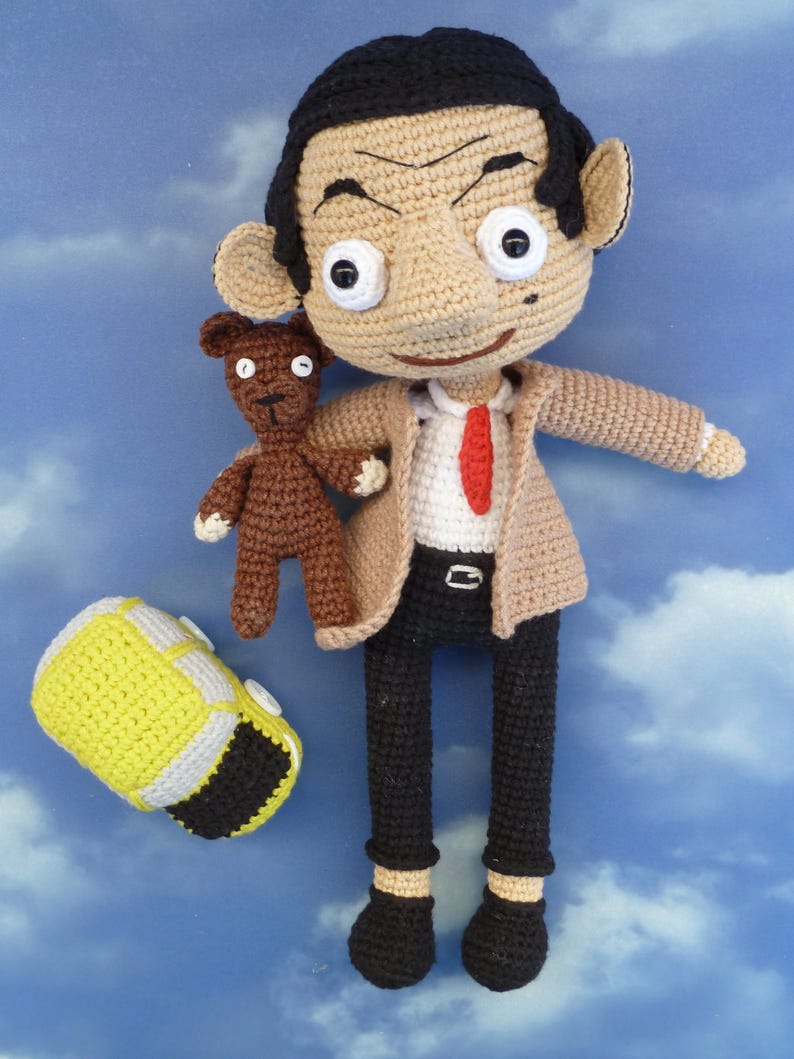 Mr. Bean Amigurumi Crochet Pattern – With Teddy Bear and Car PDF ...