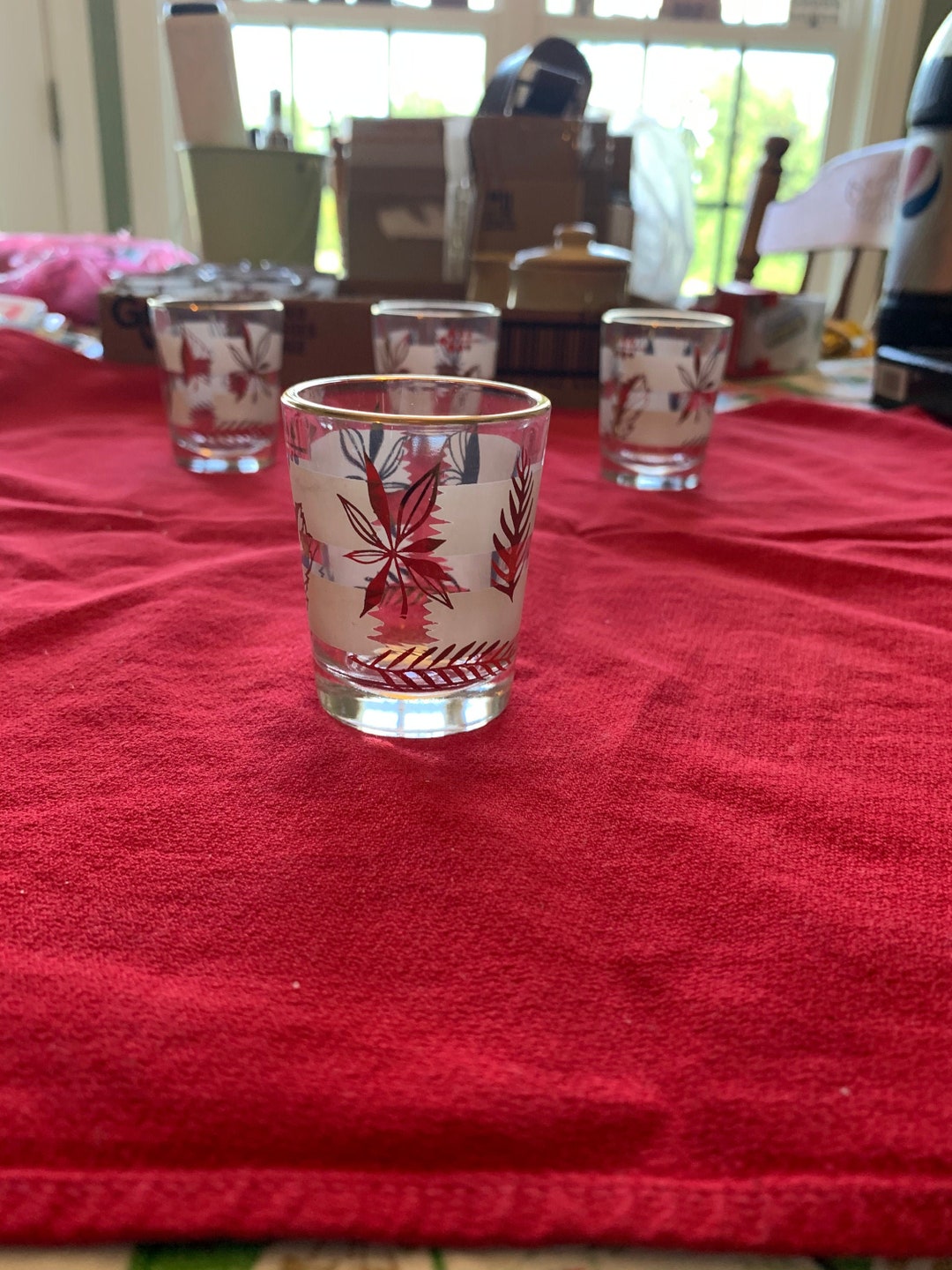 4 Gold Rimmed Shot Glasses - Etsy