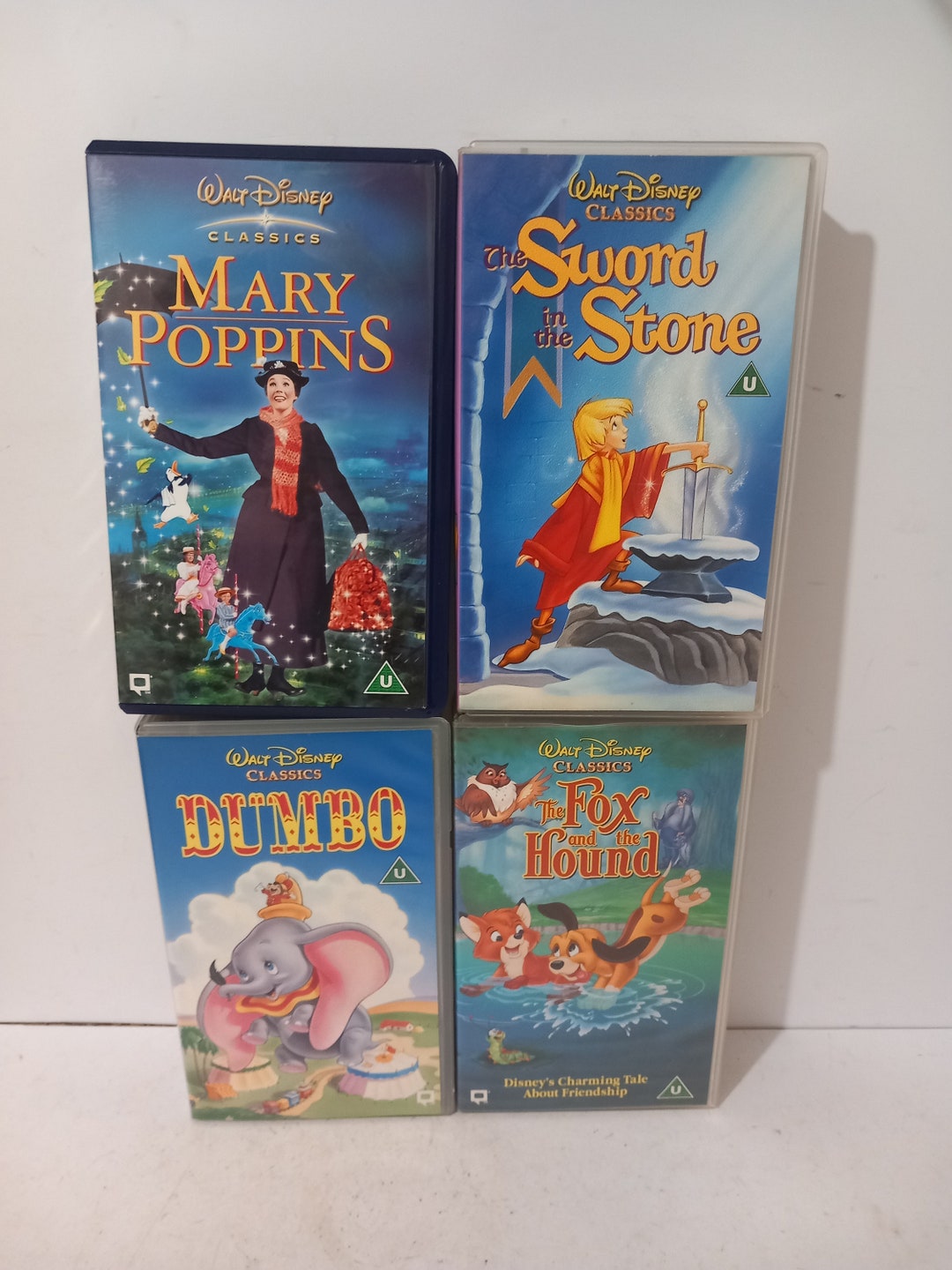 4 X Disney & Animated VHS Video Films Dumbo Sword and the Stone Mary ...