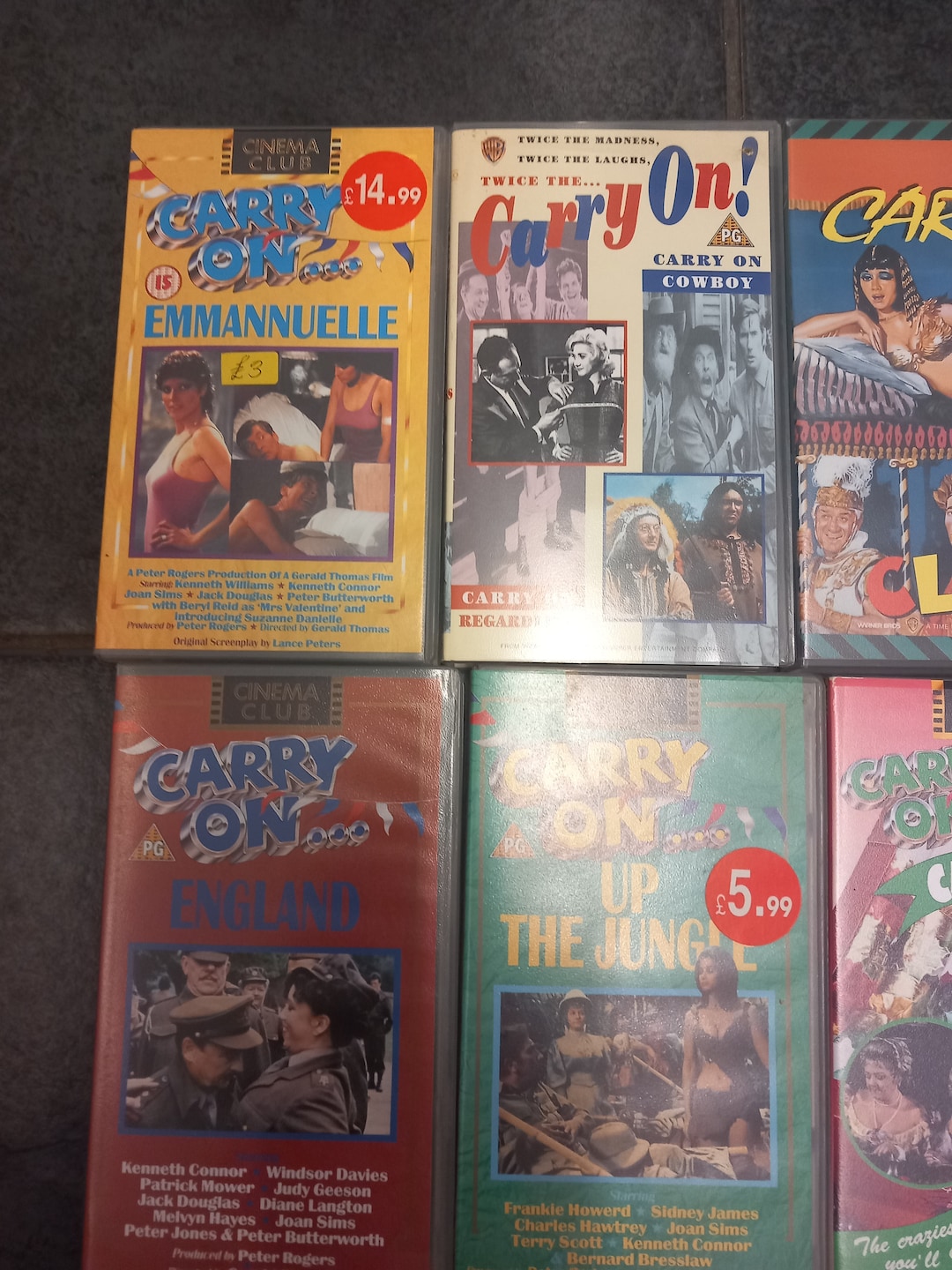Large Collection of 12 Carry on Film VHS Video Movies Films Classic ...