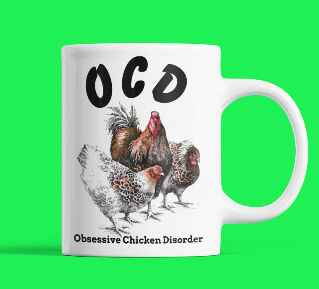 Ocd Obsessive Chicken Disorder Printed Cup Ceramic Mug & Coaster Gift ...