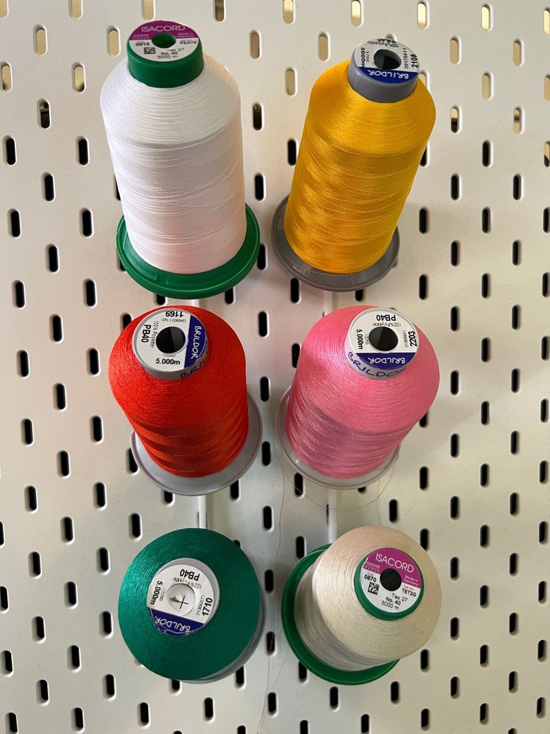 2x IKEA SKADIS Compatible 3 Prong Hook Organiser Embroidery Threads ...