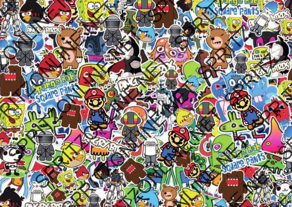 3 X A4/a3 Random Sticker Bomb Sheet Vinyl Decal 415 | Etsy