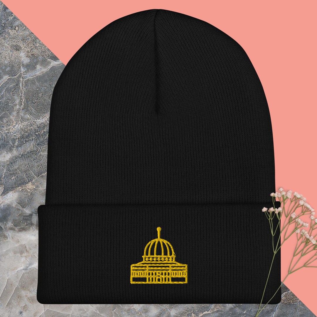 Dome of the Rock Jerusalem Palestine| Embroidered Cuffed Beanie| Eid ...
