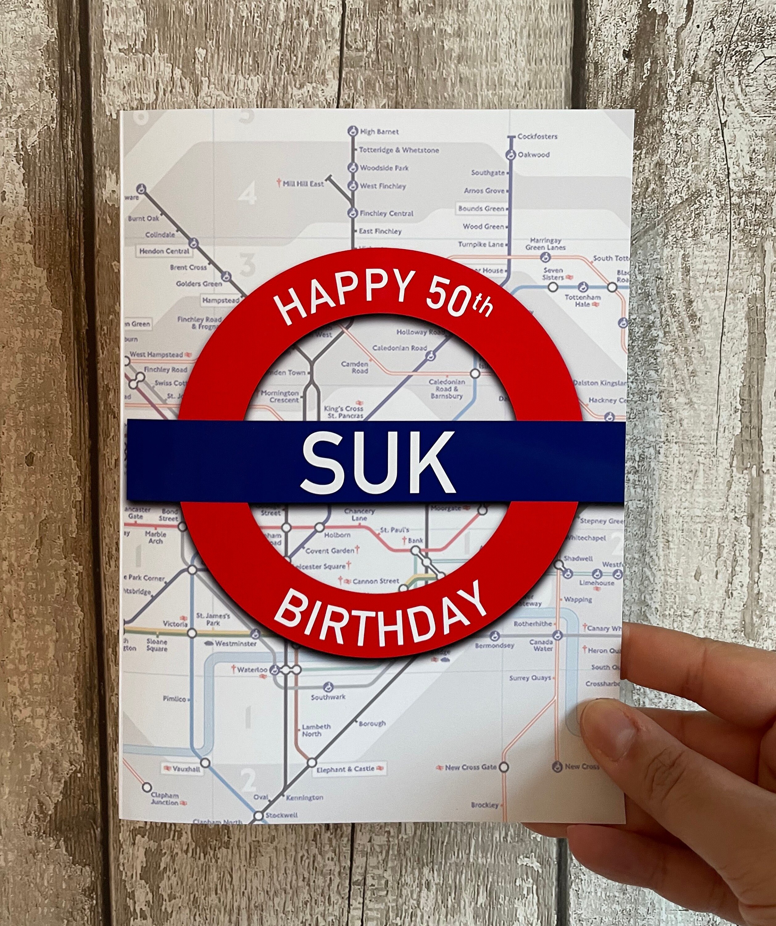 Personalised London Underground Card - Etsy