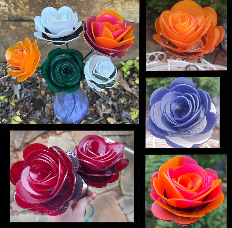 Colored Vinyl Record Rose - Etsy