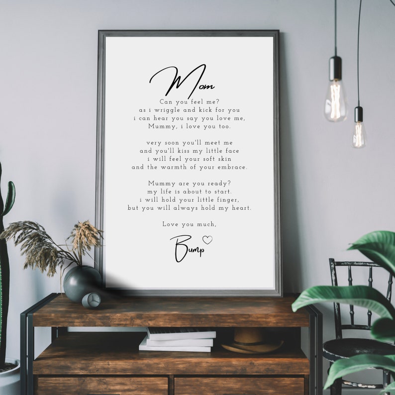 Mom To Be Poem From Bump Print Pregnancy Announcement Dad Etsy