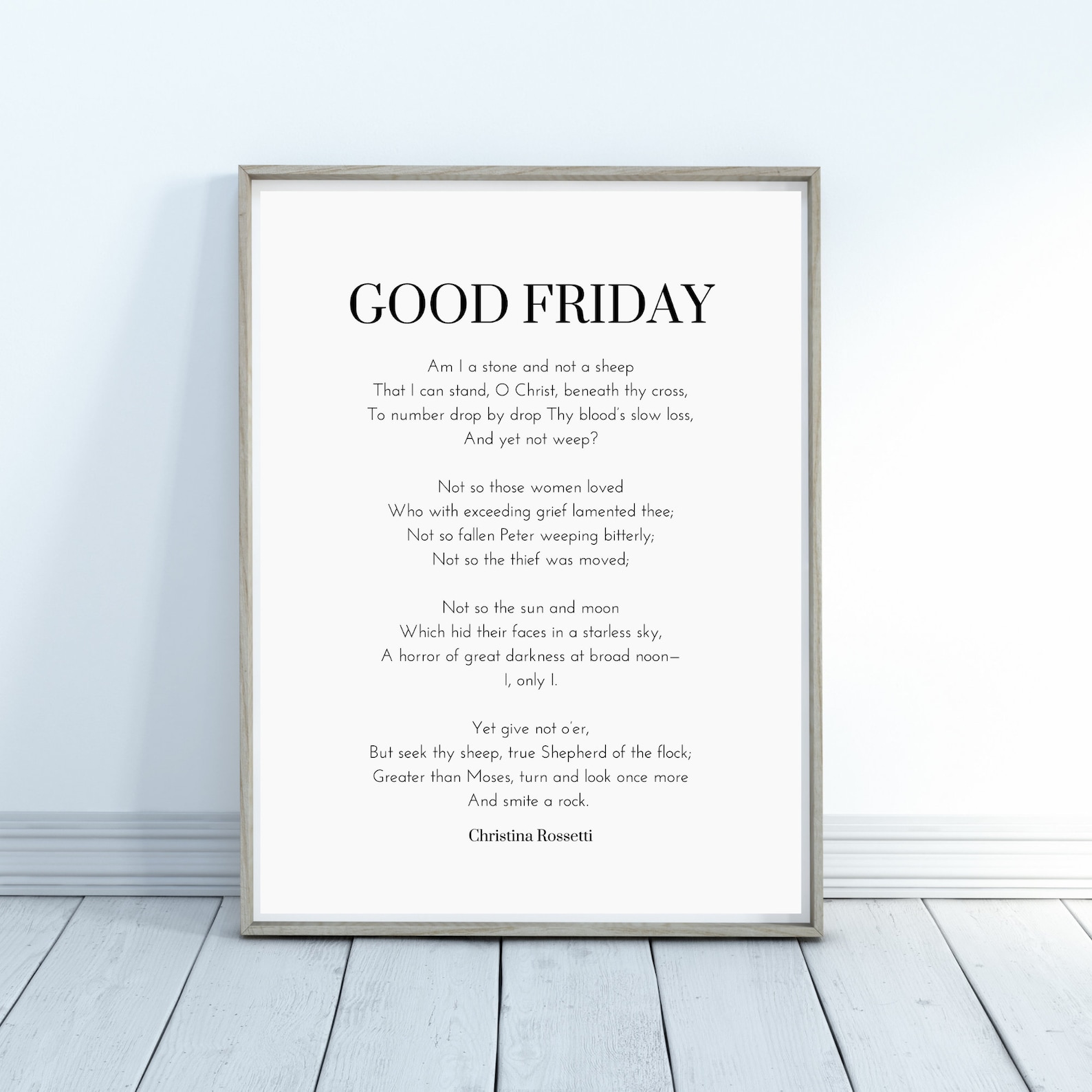 Good Friday by Christina Rossetti Poem Print Poetry Print | Etsy