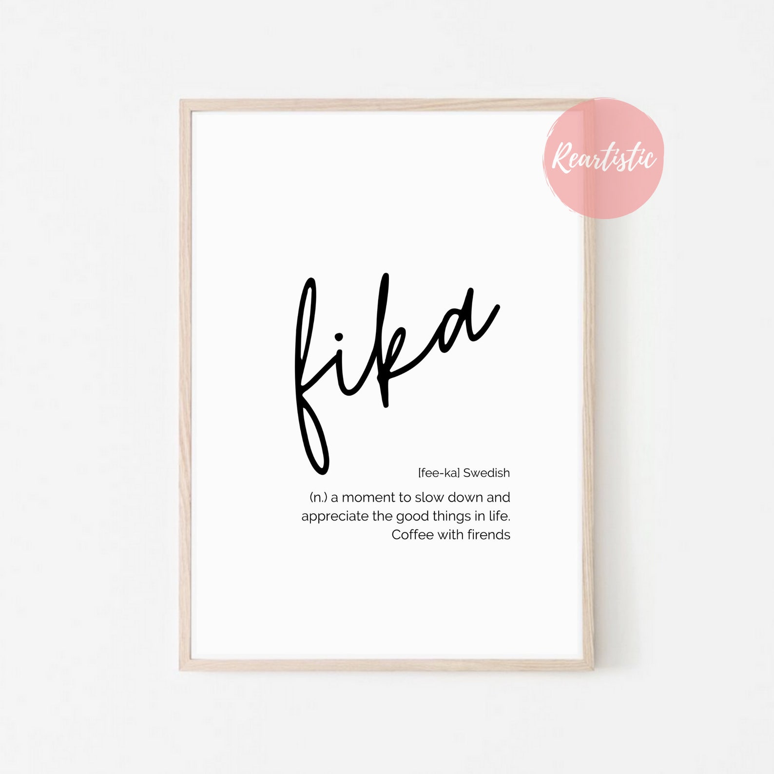 Fika Swedish Quote Print Inspirational Printable Poster Sweden | Etsy