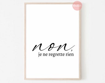 Je Ne Regrette Rien | Etsy