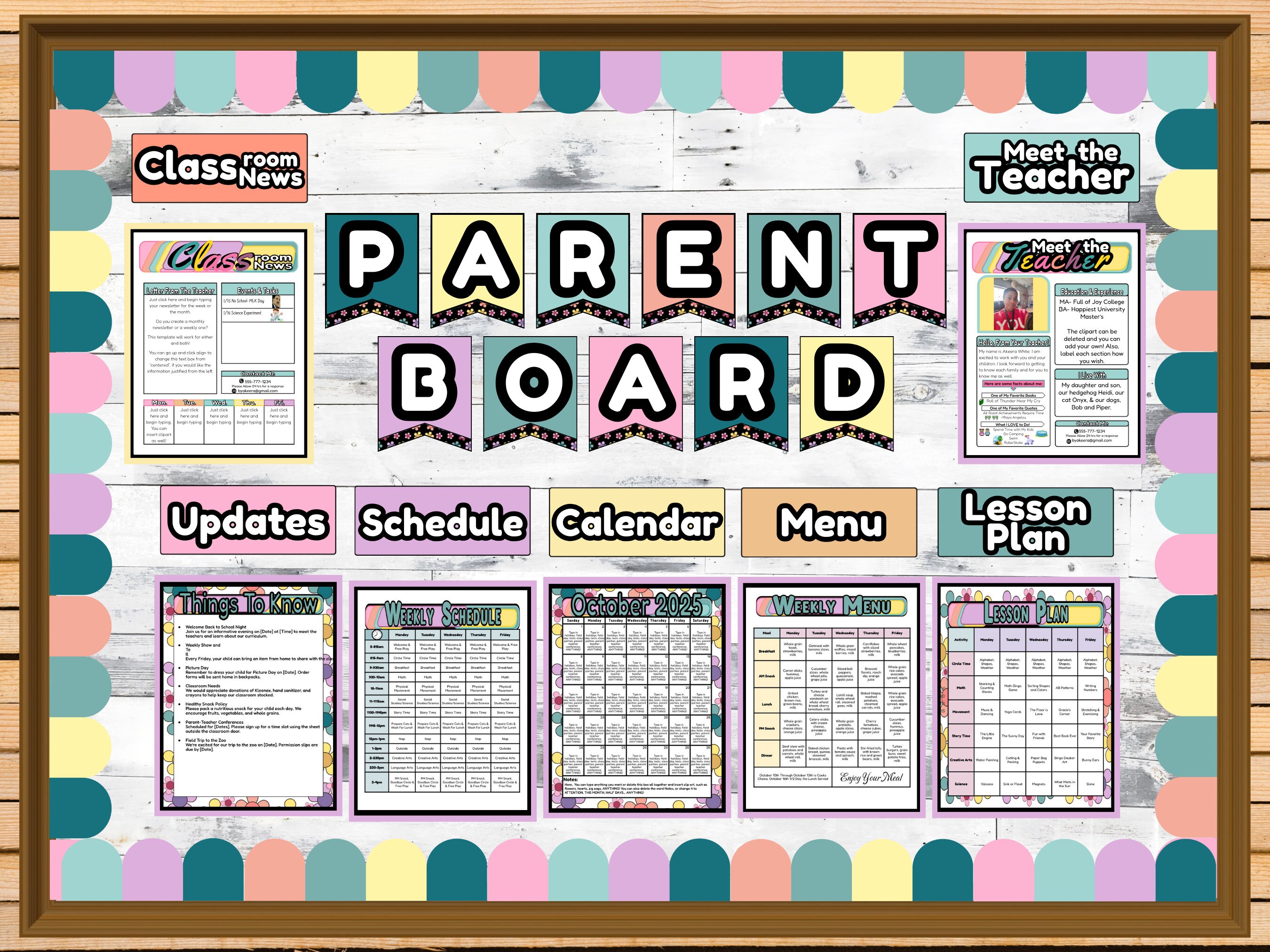 Colorful Meet the Teacher Bundle | Class Newsletter | Classroom Menu ...