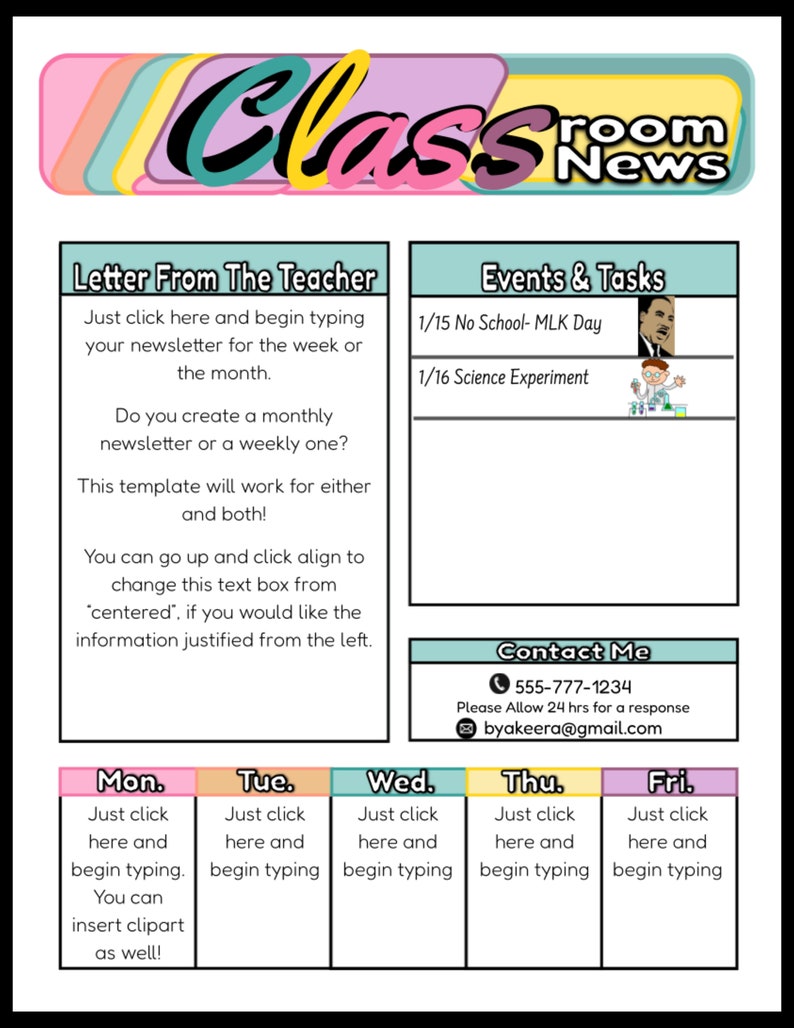 Colorful Meet the Teacher Bundle | Class Newsletter | Classroom Menu ...