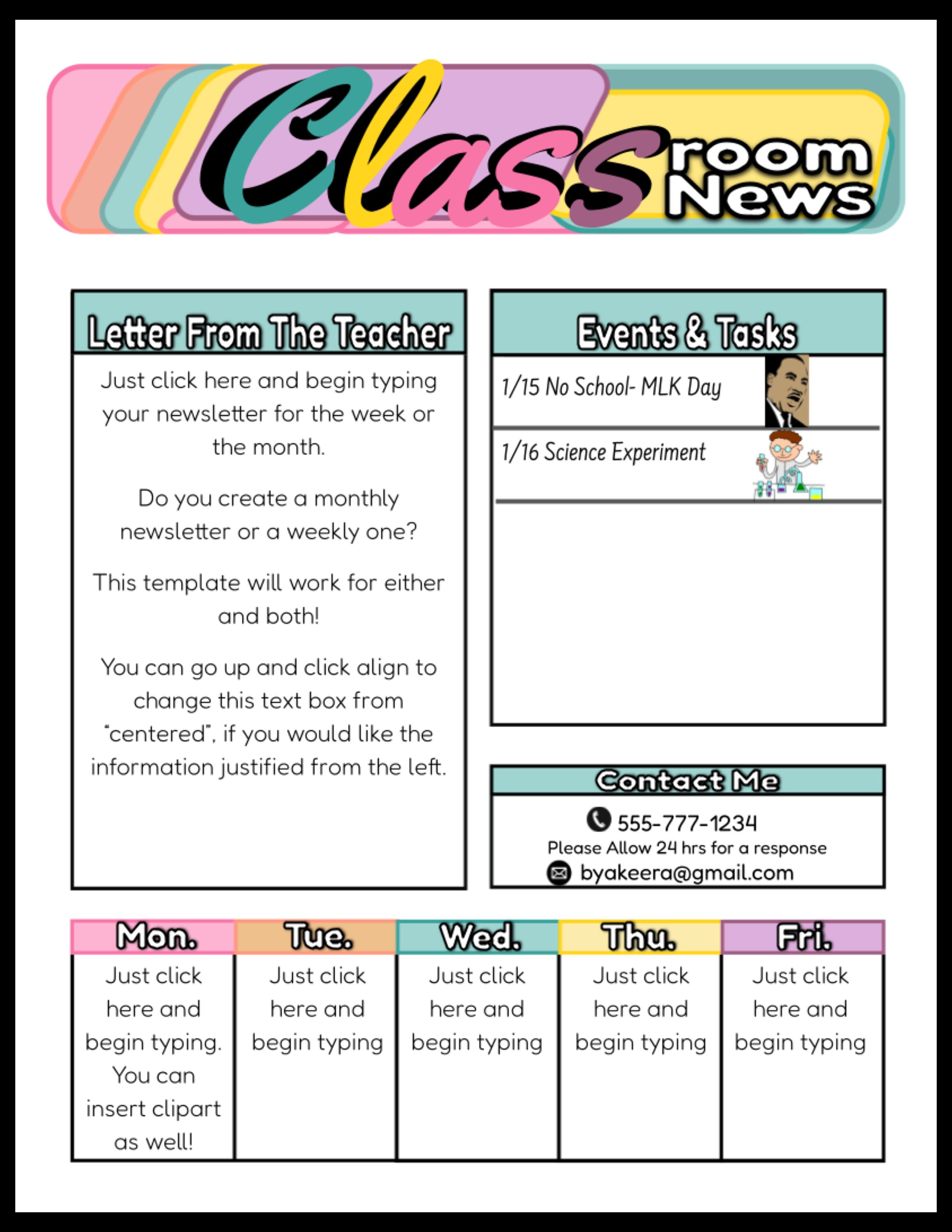 Colorful Meet the Teacher Bundle | Class Newsletter | Classroom Menu ...