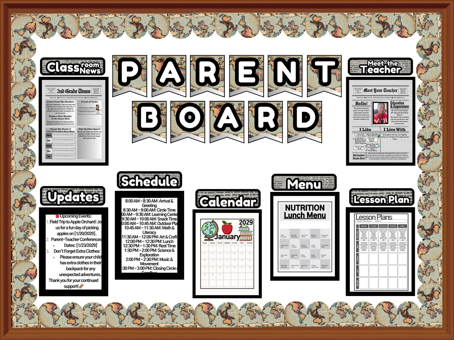 Newspaper Themed Class Decor Bundle | Newsletter | Childcare Bulletin ...