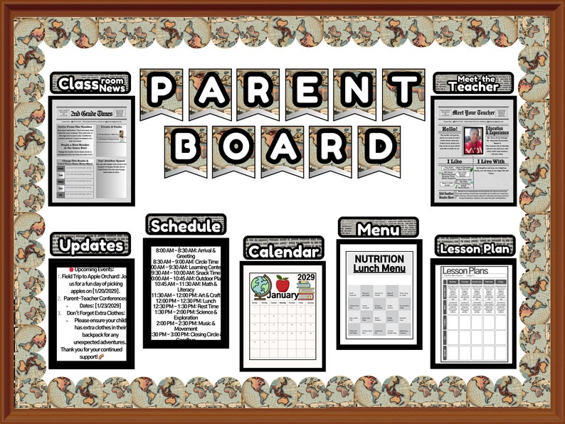 Newspaper Themed Class Decor Bundle | Newsletter | Childcare Bulletin ...
