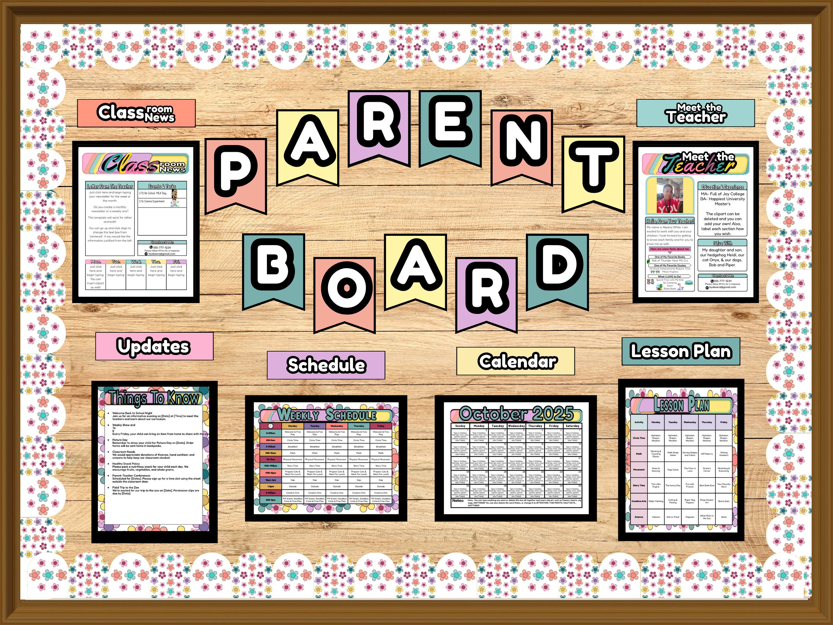 Colorful Meet the Teacher Bundle | Class Newsletter | Classroom Menu ...