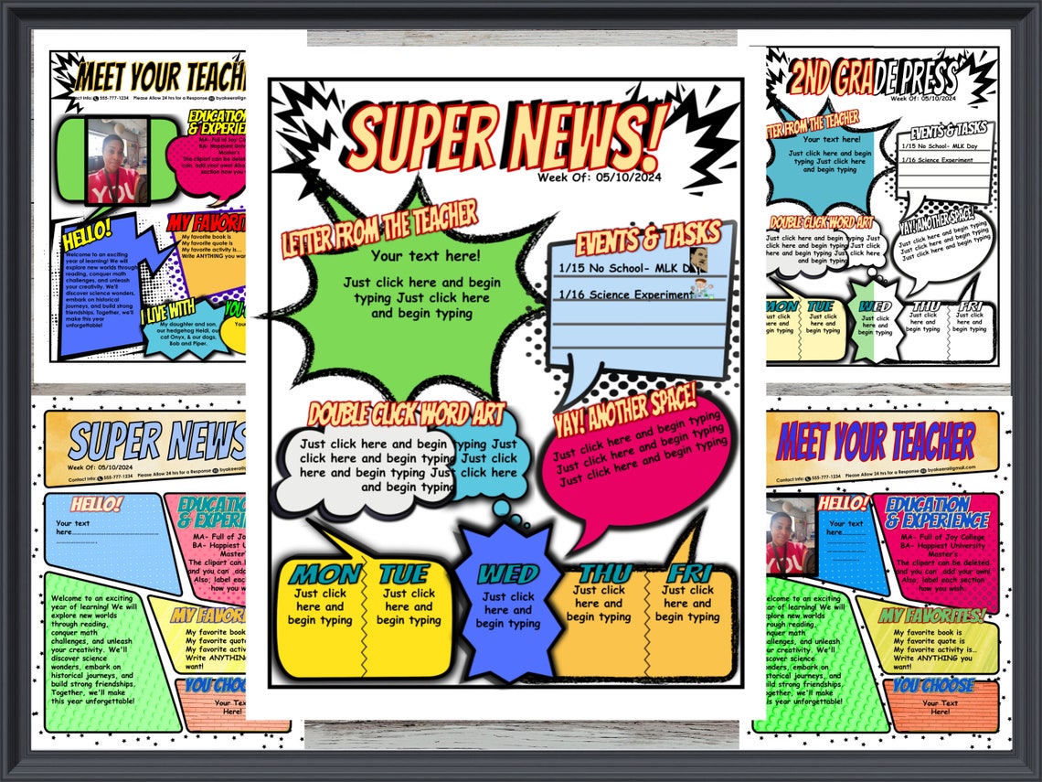 Comic Book Superhero Classroom Newsletter | Comic Book Meet the Teacher ...