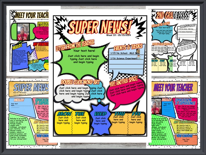 Comic Book Superhero Classroom Newsletter | Comic Book Meet the Teacher ...