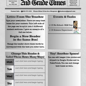 Newspaper Themed Class Decor Bundle | Newsletter | Childcare Bulletin ...