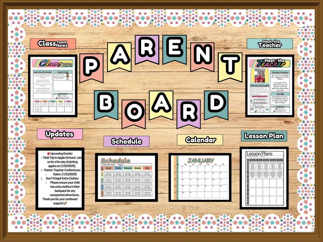 Daycare Parent Board Bundle Classroom Bulletin Bundle Newsletter ...
