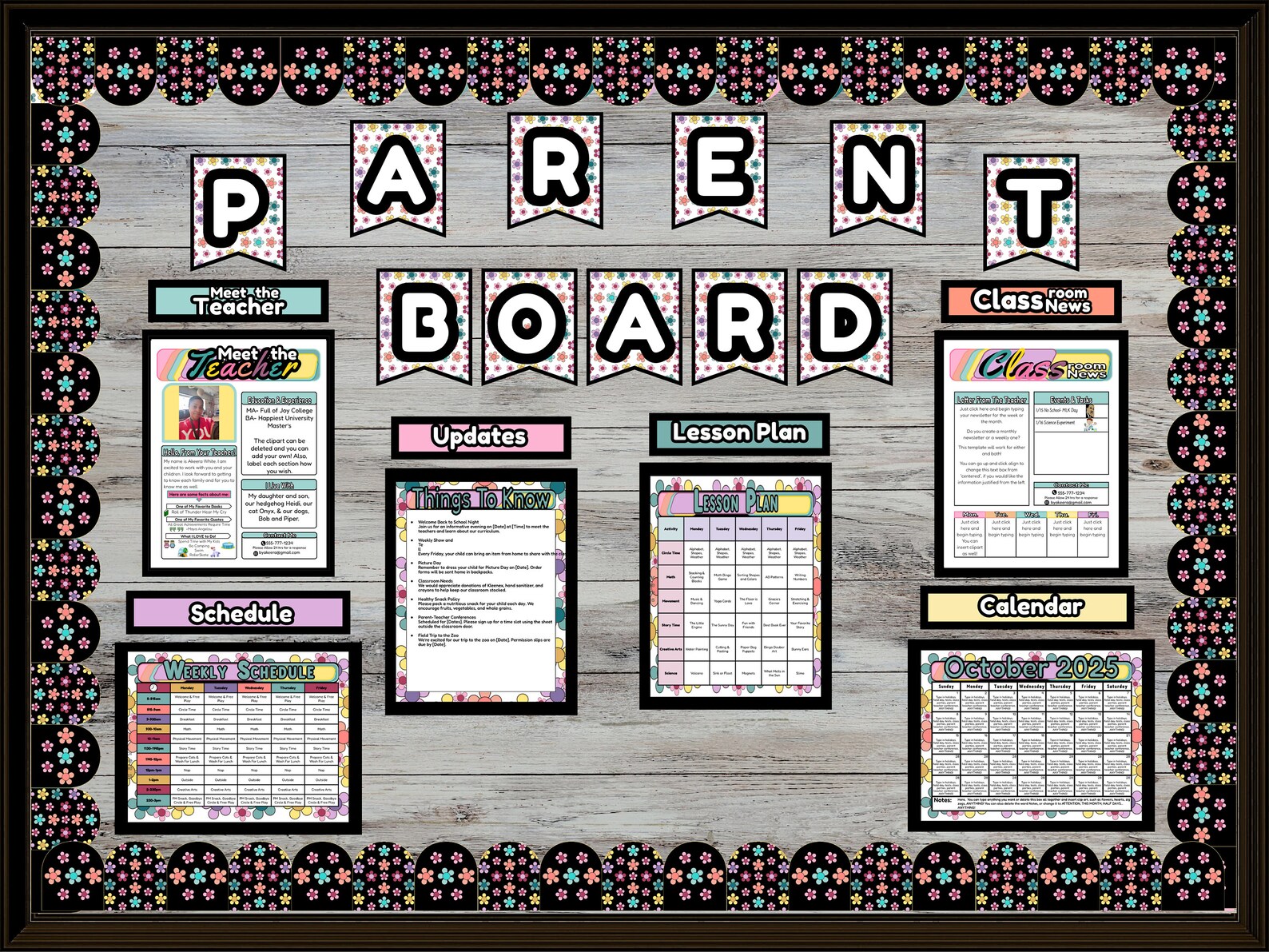 Colorful Meet the Teacher Bundle | Class Newsletter | Classroom Menu ...