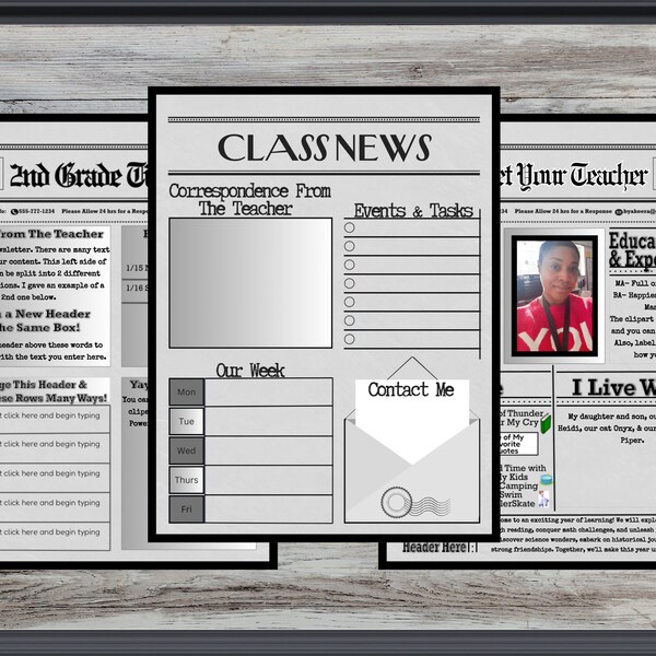 Newspaper in Classroom Bulletin - Etsy