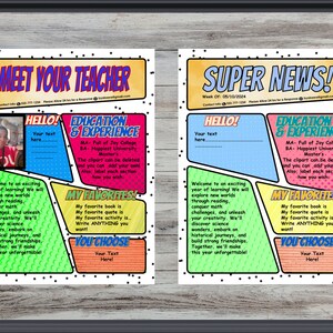 Comic Book Superhero Classroom Newsletter | Comic Book Meet the Teacher ...