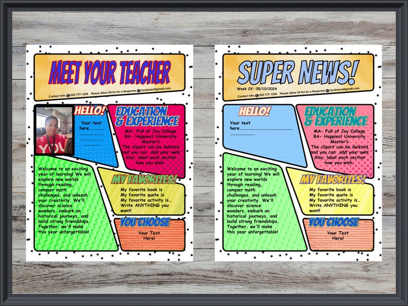 Comic Book Superhero Classroom Newsletter | Comic Book Meet the Teacher ...