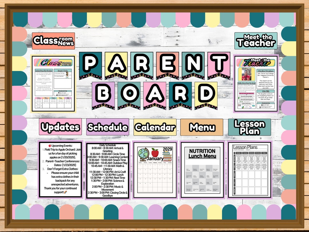 Pastel Parent Board Bundle | Newsletter Template | Childcare Bulletin ...