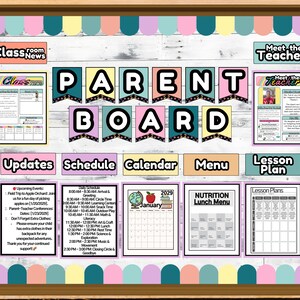 Pastel Parent Board Bundle Newsletter Template Childcare Bulletin Head ...