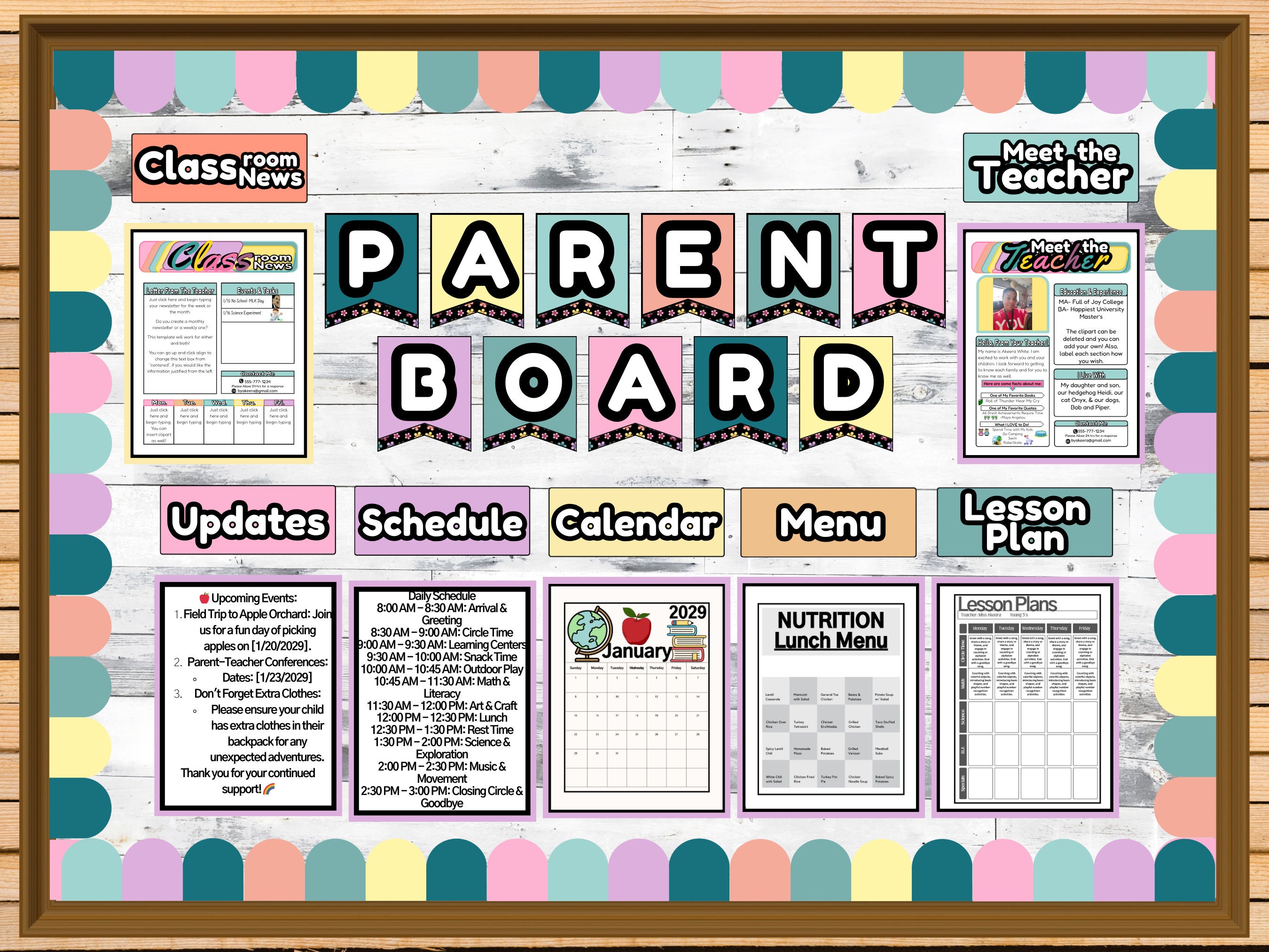 Daycare Parent Board Bundle Classroom Bulletin Bundle Newsletter ...