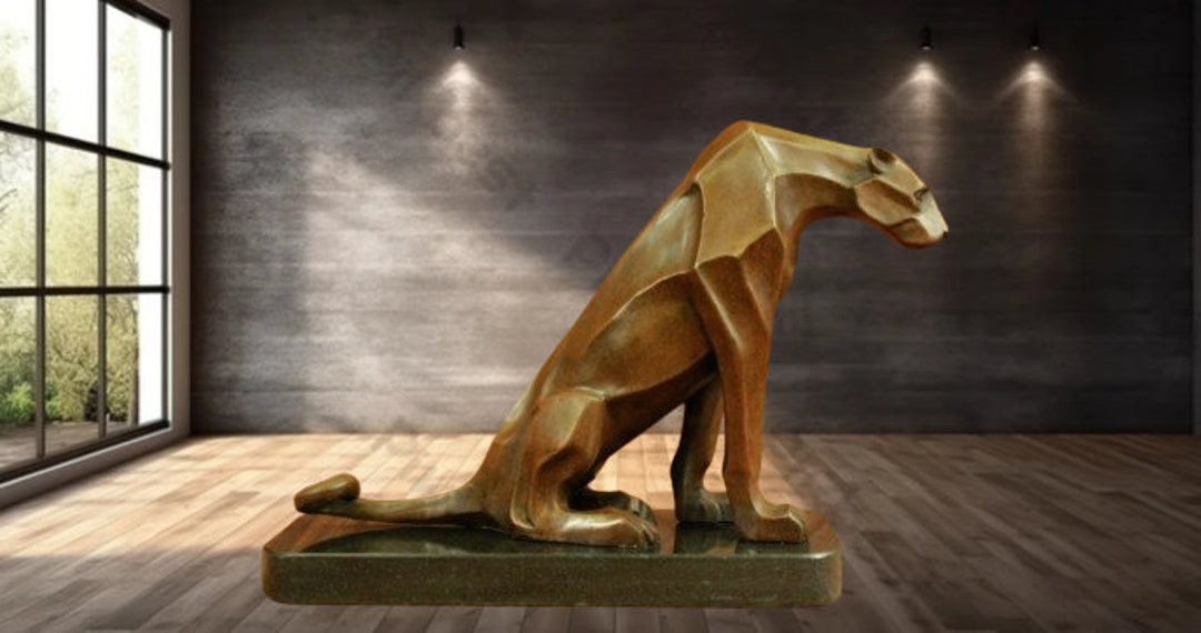Animal Statue Feline Bronze / Animal Bronze Sculpture Statue Art - Etsy
