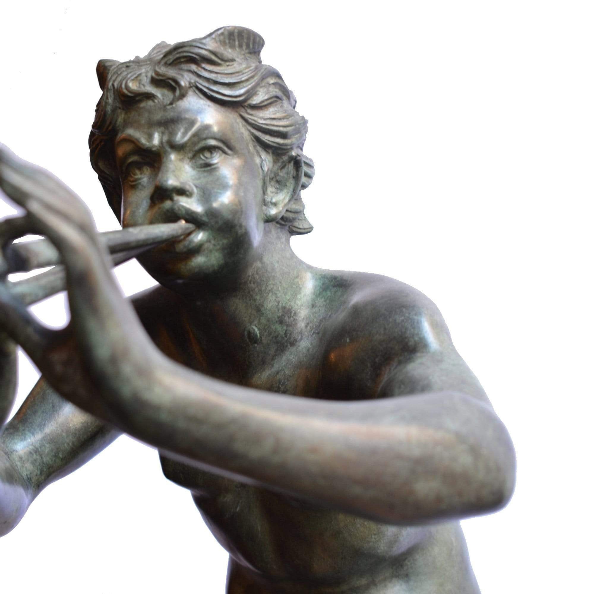 Faun With Bronze Flutes - Statue 71 Cm - Etsy