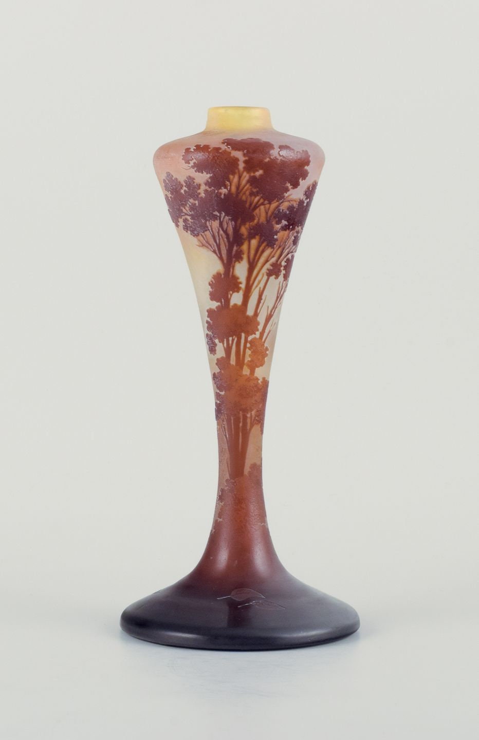 Emile Gallé, France, Art Nouveau Glass Vase With Landscape Motif in ...
