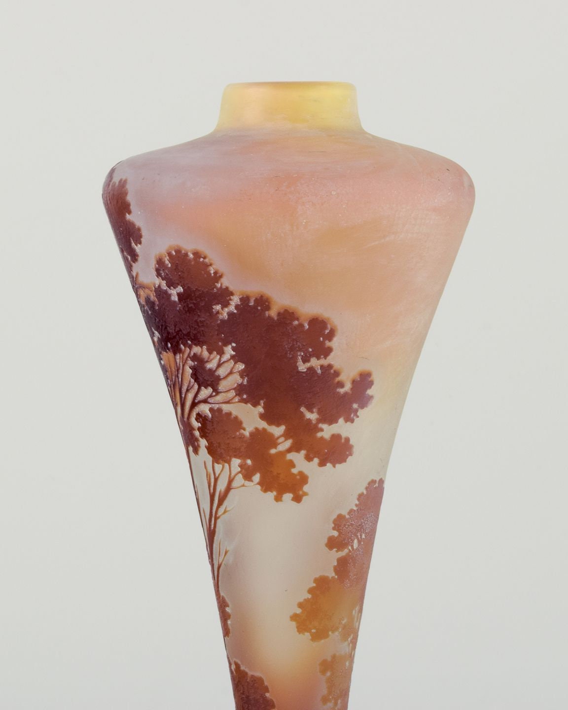 Emile Gallé, France, Art Nouveau Glass Vase With Landscape Motif in ...