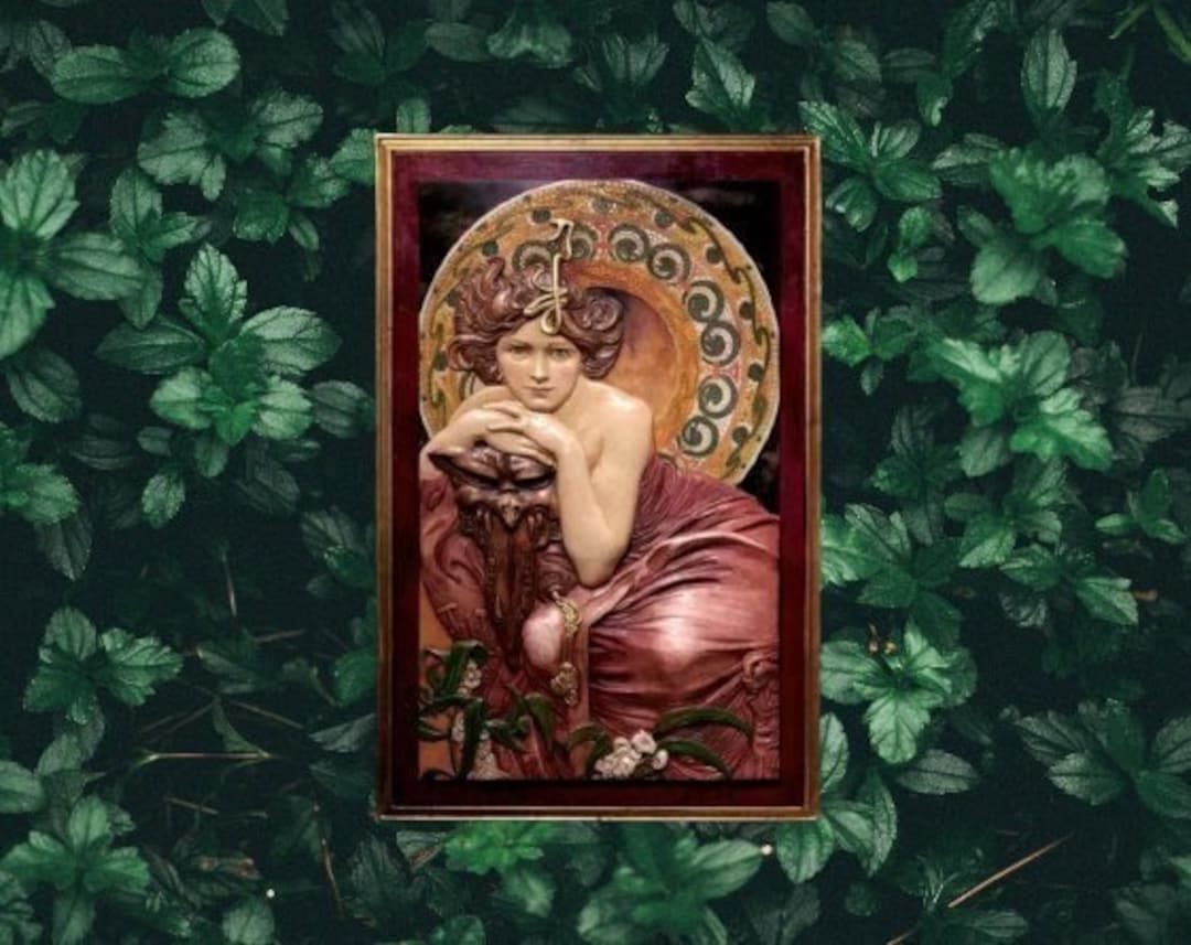 Relief Painting of Precious Stones, Emerald After Alphons Mucha - Etsy