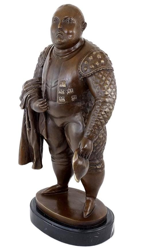Large 100% Solid Bronze Fernando Botero Matador Statue - Etsy
