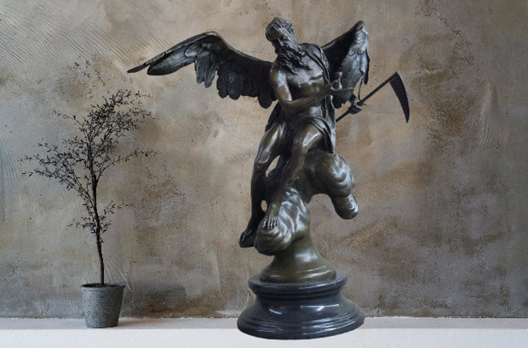 Chronos Grim Reaper Greek Mythology God of Death Bronze Sculpture by ...